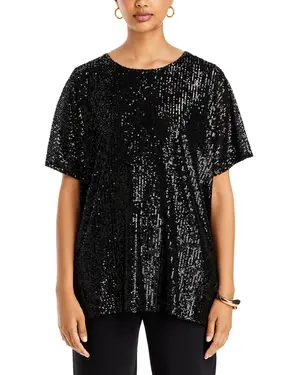 Caroline Rose Sequin Caftan Top