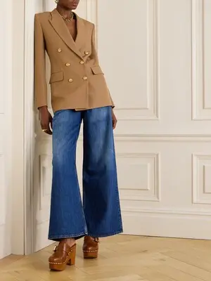 Chloé Double-breasted Grain De Poudre Wool Blazer