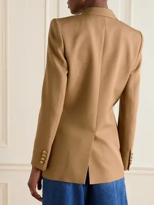 Chloé Double-breasted Grain De Poudre Wool Blazer