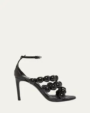 Alaïa ALAÏA Patent Bubble Sandals - Noir