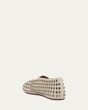 Alaïa Crystal-studded Suede Ballerina Flats