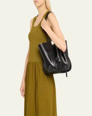 Proenza Schouler Large Ruched Leather Tote Bag - Black