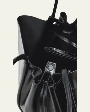 Proenza Schouler Large Ruched Leather Tote Bag - Black