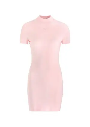 Alexander Wang Logo-embossed Knitted Mini Dress