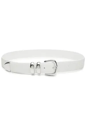 Anderson's Grained Leather Belt - White