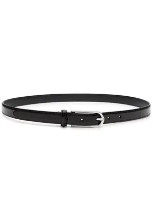 Anderson's Glossed Leather Belt - Black And Silver