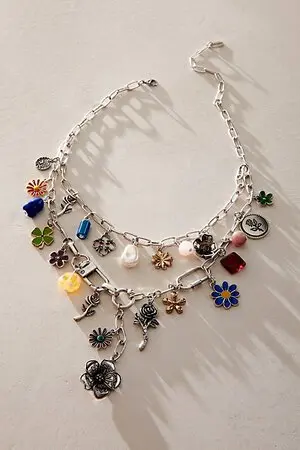 Free People Maxamillion Charm Necklace Coming Up Roses