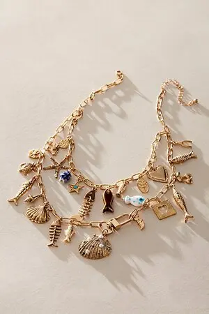 Free People Maxamillion Charm Necklace Fish Out Of Water