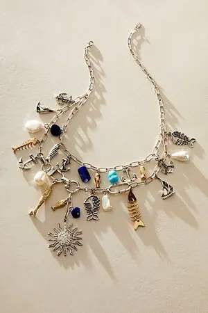 Free People Maxamillion Charm Necklace Lake Side