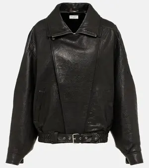 Saint Laurent Oversized Leather Blouson - Black