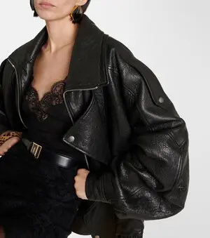 Saint Laurent Oversized Leather Blouson - Black