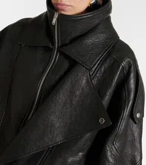 Saint Laurent Oversized Leather Blouson - Black