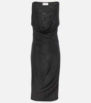 Saint Laurent Draped Midi Dress