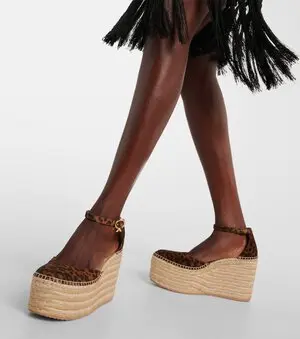GIANVITO ROSSI Leopard-print Espadrille Wedges - Multicoloured