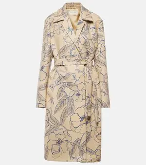 Dries Van Noten Floral Wool-blend Trench Coat - Beige