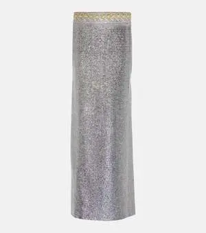 Rabanne Embellished Maxi Skirt - Silver