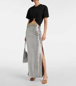 Rabanne Embellished Maxi Skirt - Silver
