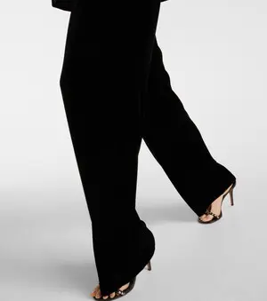 Etro Velvet Straight-leg Trousers - Black