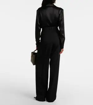 Saint Laurent High-rise Wool Wide-leg Pants
