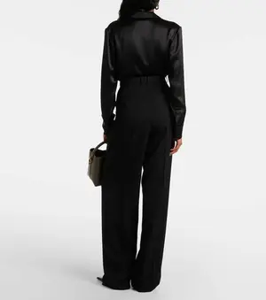 Saint Laurent High-rise Wool Wide-leg Pants