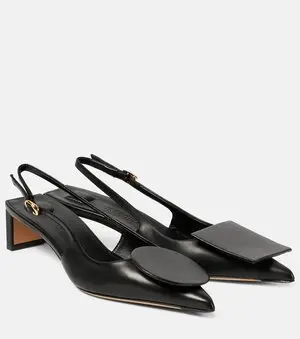 Jacquemus Les Slingbacks Duelo Leather Pumps - Black