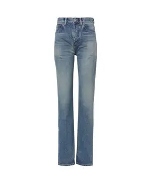 Saint Laurent High-rise Straight Leg Jeans