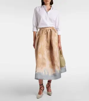 Dries Van Noten Printed High-rise Midi Skirt - Multicoloured
