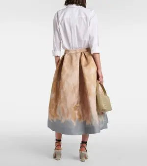 Dries Van Noten Printed High-rise Midi Skirt - Multicoloured