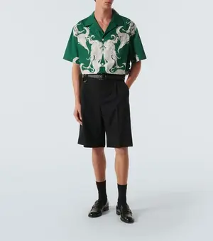 Valentino Garavani Printed Cotton Poplin Bowling Shirt
