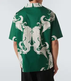 Valentino Garavani Printed Cotton Poplin Bowling Shirt