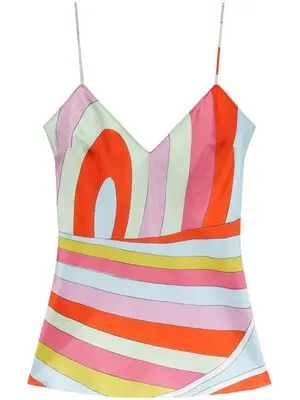 Emilio Pucci Iride-print Silk Top
