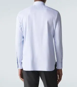 Zegna Cotton Oxford Shirt - Blue
