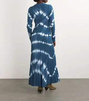 Ralph Lauren Cable-Knit Tie-Dye Maxi Dress In Blue - 71% Off | Editorialist