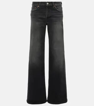 RE/DONE Mid-rise Wide-leg Jeans - Black