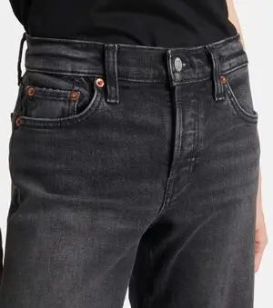 RE/DONE Mid-rise Wide-leg Jeans - Black
