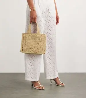 Zimmermann Raffia Floral Tote Bag
