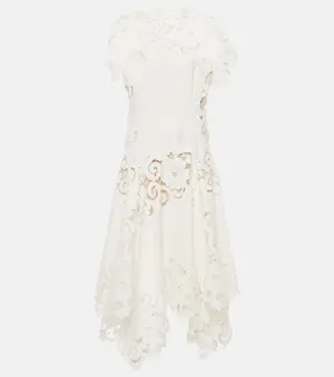 OSCAR DE LA RENTA Oscar De La Renta Guipure Lace Midi Dress