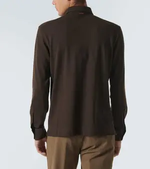 Zegna Cotton Polo Sweater - Brown