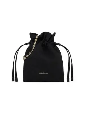 AQUAZZURA Aquazzura Christy Grosgrain Pouch - Black Light Gold