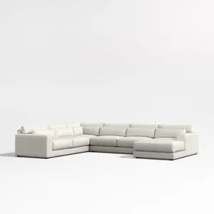 Crate & Barrel Retreat 4-piece L-shaped Sectional Sofa - White