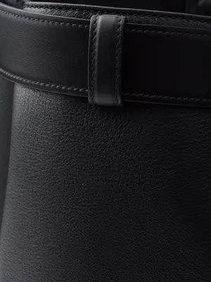 Prada Buckle Leather Bag With Belt - Black