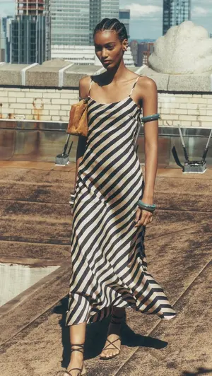 Endless Rose Striped Maxi Slip Dress