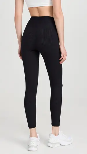 Year Of Ours Ribbed 7/8 Ankle Leggings - Black