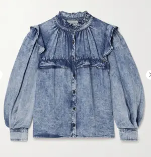 Isabel Marant Idety Ruffled Lenzing™ Lyocell Chambray Shirt - Denim
