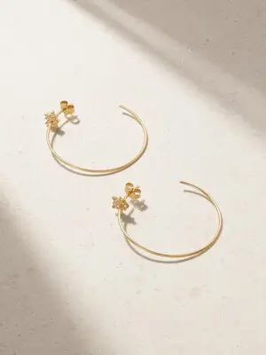 DIANE KORDAS Explosion Medium 18-karat Diamond Hoop Earrings - Gold
