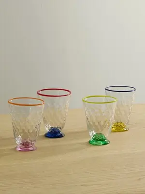 La DoubleJ Quilted Set Of Four Murano Glasses