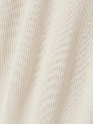 Saint Laurent Lace-trimmed Ribbed Silk-jersey Mini Dress - Neutrals