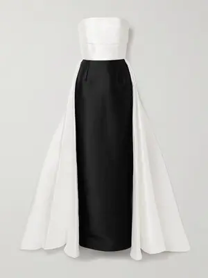 Solace London Tiffany Strapless Satin-twill Gown