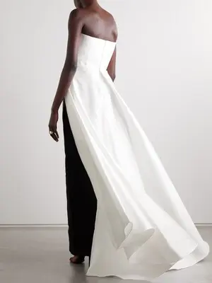 Solace London Tiffany Strapless Satin-twill Gown