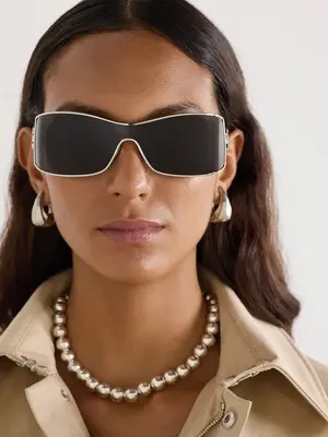 Celine Rectangular -tone Sunglasses - Silver